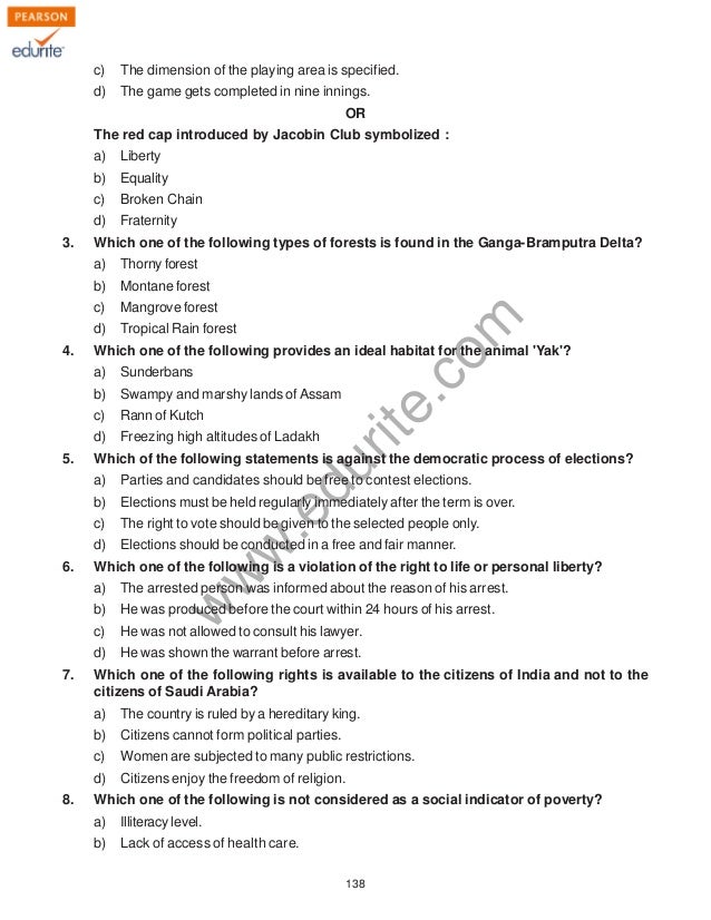 Class 9 Cbse Social Science Sample Paper Term 2 2012