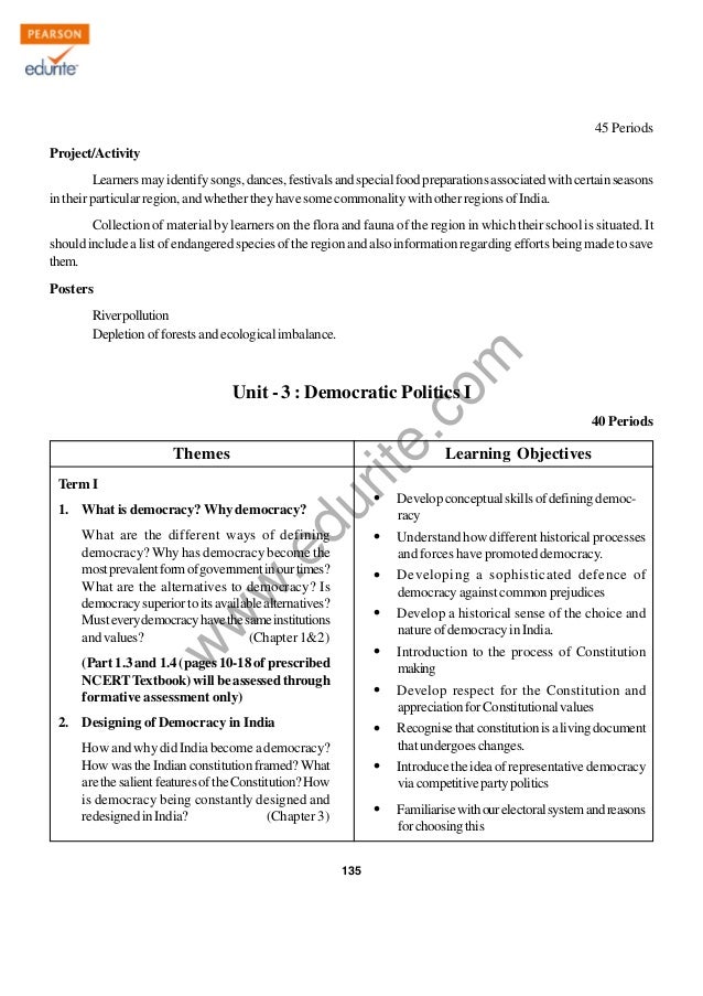 Class 9 Cbse Social Science Syllabus 2012-13
