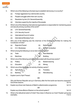 Class 9 Cbse Social Science Sample Paper Term 1 2011 | PDF | Geography ...