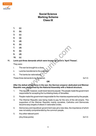 Class 9 Cbse Social Science Sample Paper Term 1 2011 | PDF | Geography ...