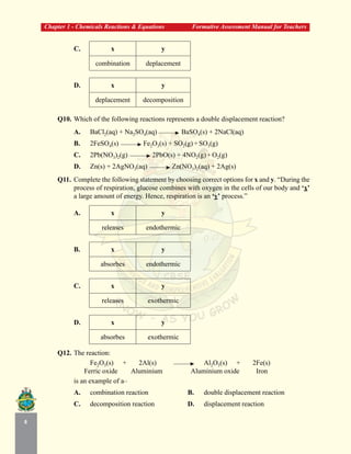 Comprehensive Formative Assessment Manual for Chemical Reactions ...