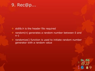 CBSE, Grade12, Computer Science, Random Numbers - Notes | PPT