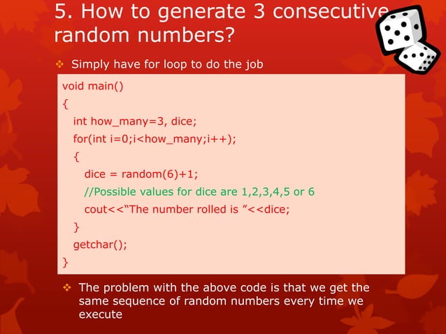 CBSE, Grade12, Computer Science, Random Numbers - Notes | PPT