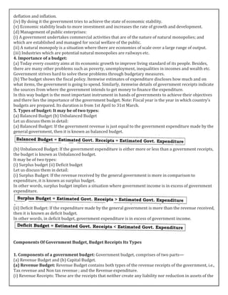 Cbse- ECONOMICS BUDGET CHAPTER NOTES AND Q&A | PDF