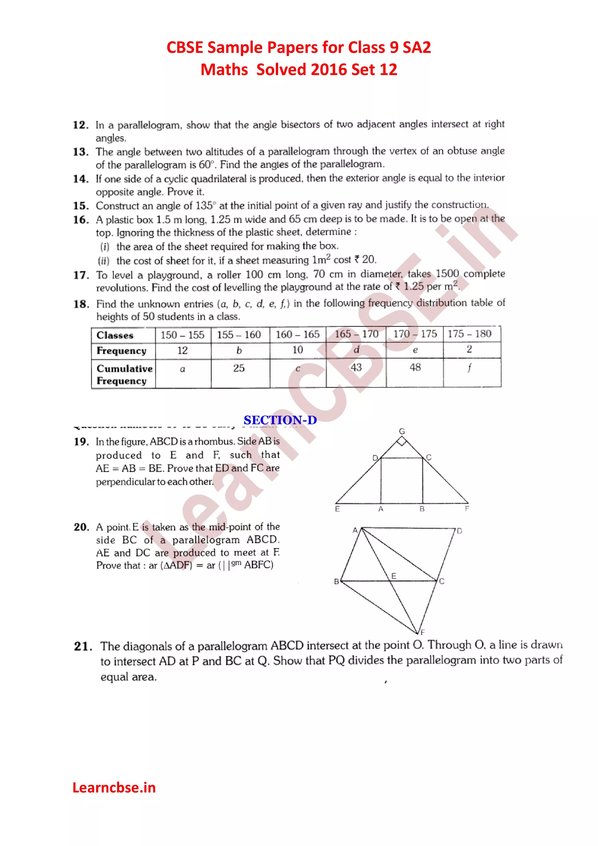 Cbse sample-papers-for-class-9th-sa2-maths-solved-2016-set-12-questions ...