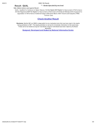 Cbse 10th results nitesh | PDF