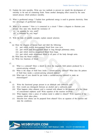 CBSE10th Science Sample Question Paper 2019 | PDF