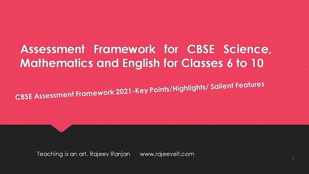 Cbse Assessment Framework for Science, Mathematics and English for ...