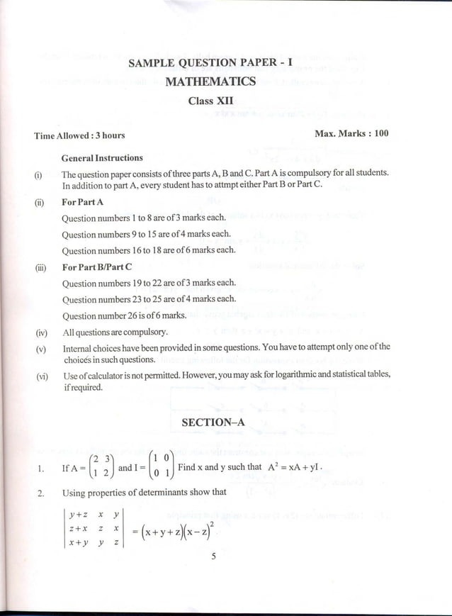 Cbse blueprint maths | PDF