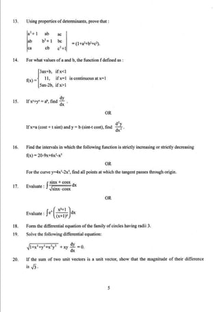 Cbse blue print maths | PDF