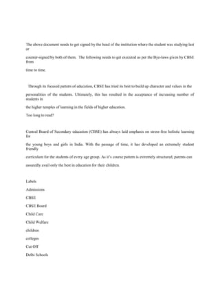 CBSE Board Explained | PDF | Secondary Education | Education