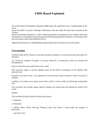 CBSE Board Explained in 40 Characters | PDF