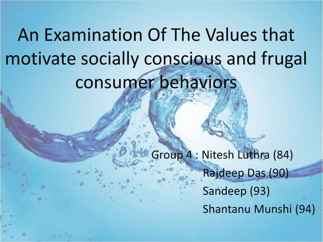 Frugal & Socially Conscious Consumer | PPT