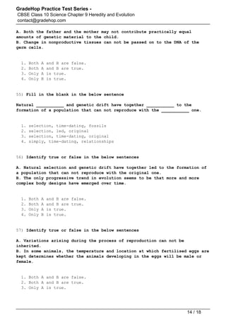 Cbse class 10 science chapter 9 heredity and evolution2015 11-09 | PDF
