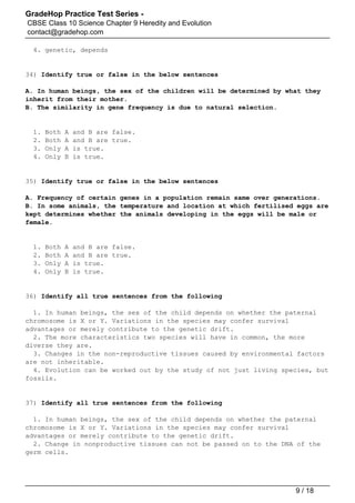 Cbse class 10 science chapter 9 heredity and evolution2015 11-09 | PDF