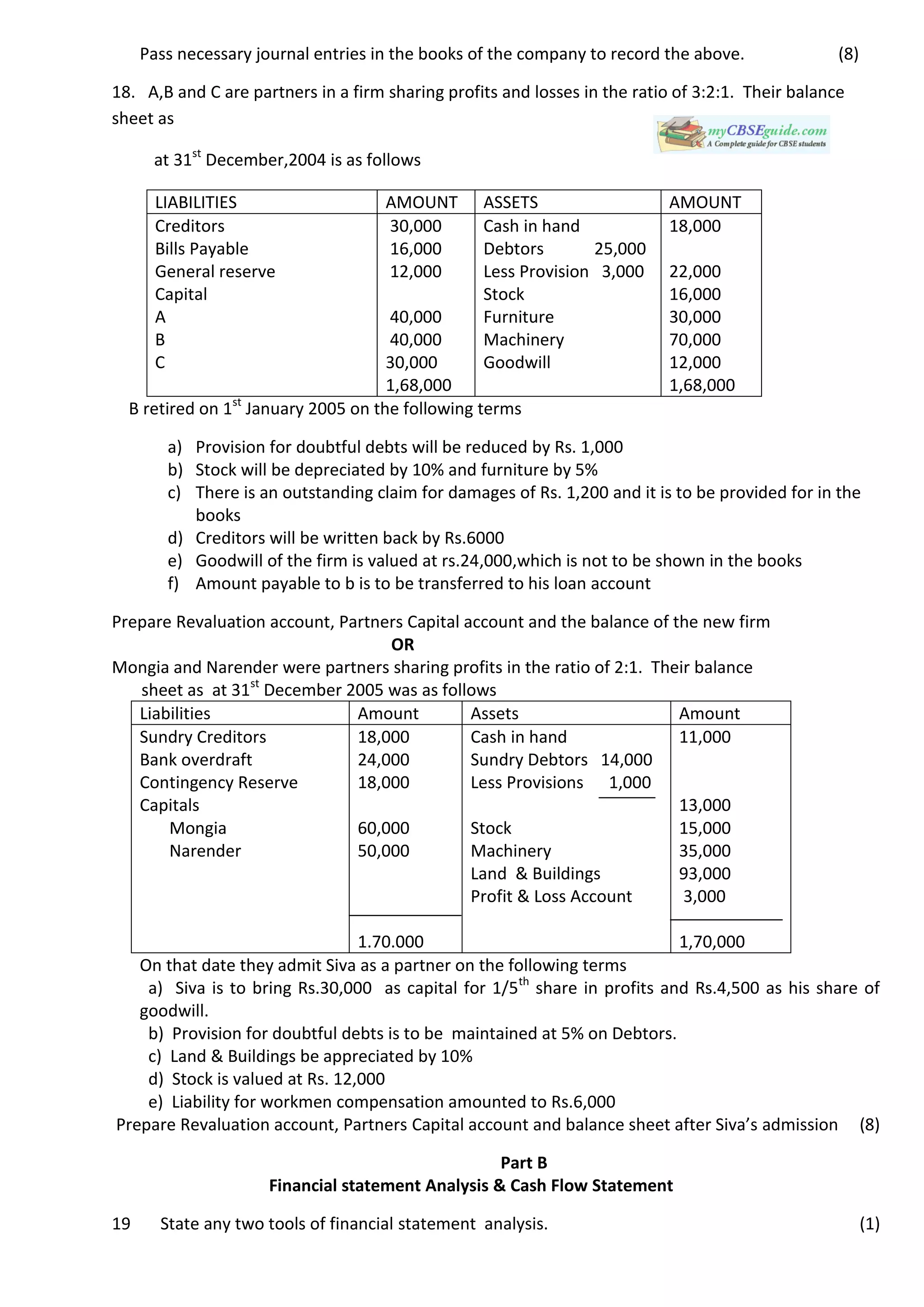 Cbse class 12 accountancy sample paper 01 (for 2013) | PDF