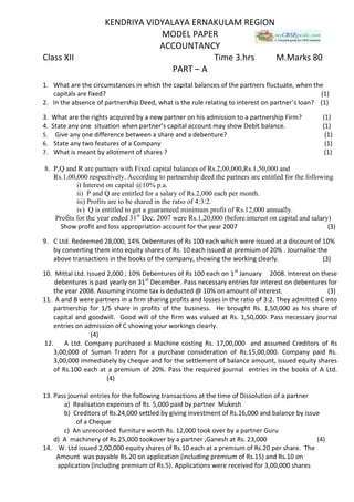 Cbse class 12 accountancy sample paper 01 (for 2013) | PDF