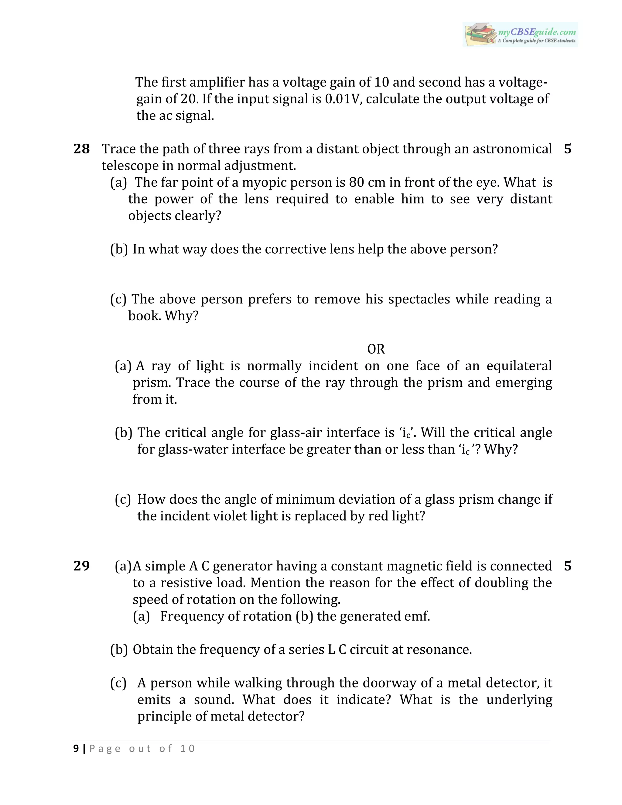 Cbse class 12 physics sample paper 02 (for 2014) | PDF