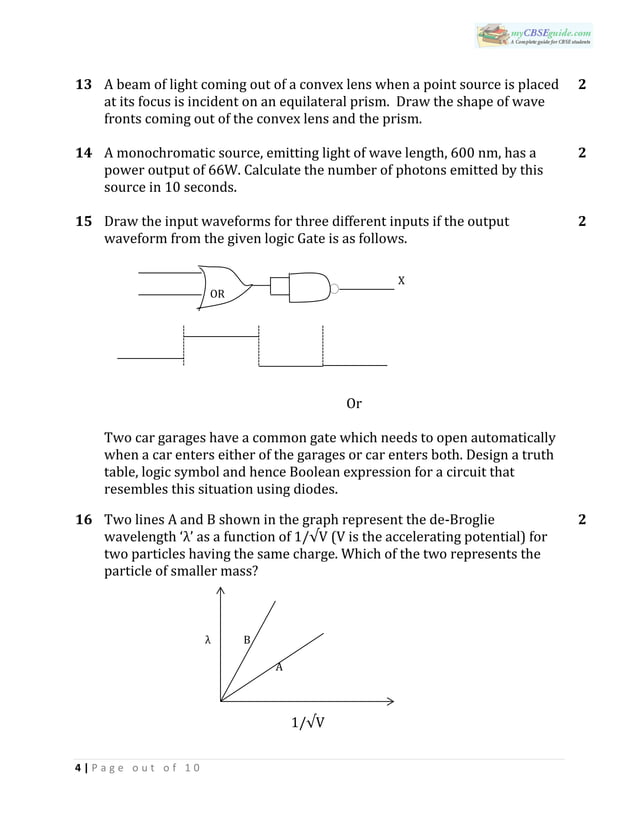 Cbse class 12 physics sample paper 02 (for 2014) | PDF