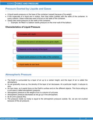 CBSE Class 8 Topic Force and Pressure - TopperLearning | PDF