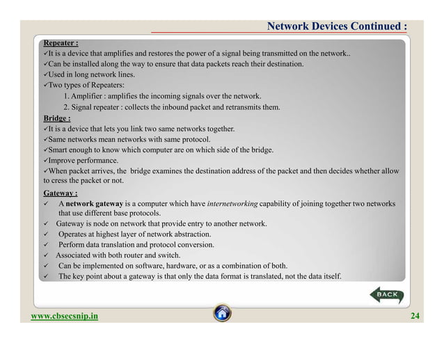 CBSE XII Communication And Network Concepts | PDF | Computer Networking ...