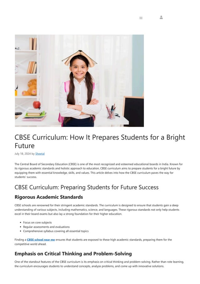 CBSE Curriculum_ How It Prepares Students for a Bright Future.pdf | Secondary Education | Education