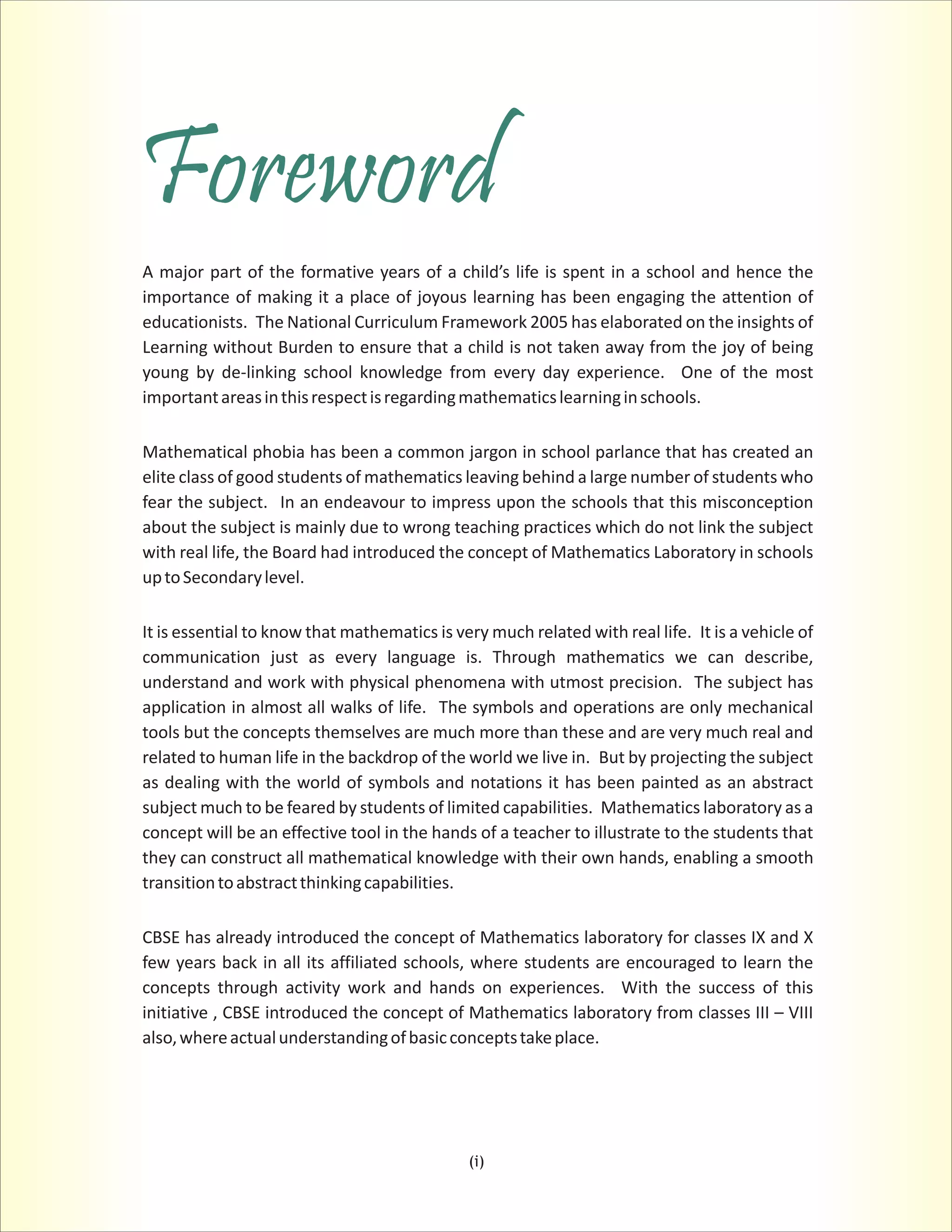 Cbse maths activity class_3 to _8_part1 | PDF