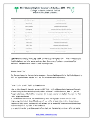 Cbse neet 2019 general instruction | PDF