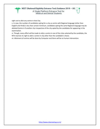 Cbse neet 2019 general instruction | PDF