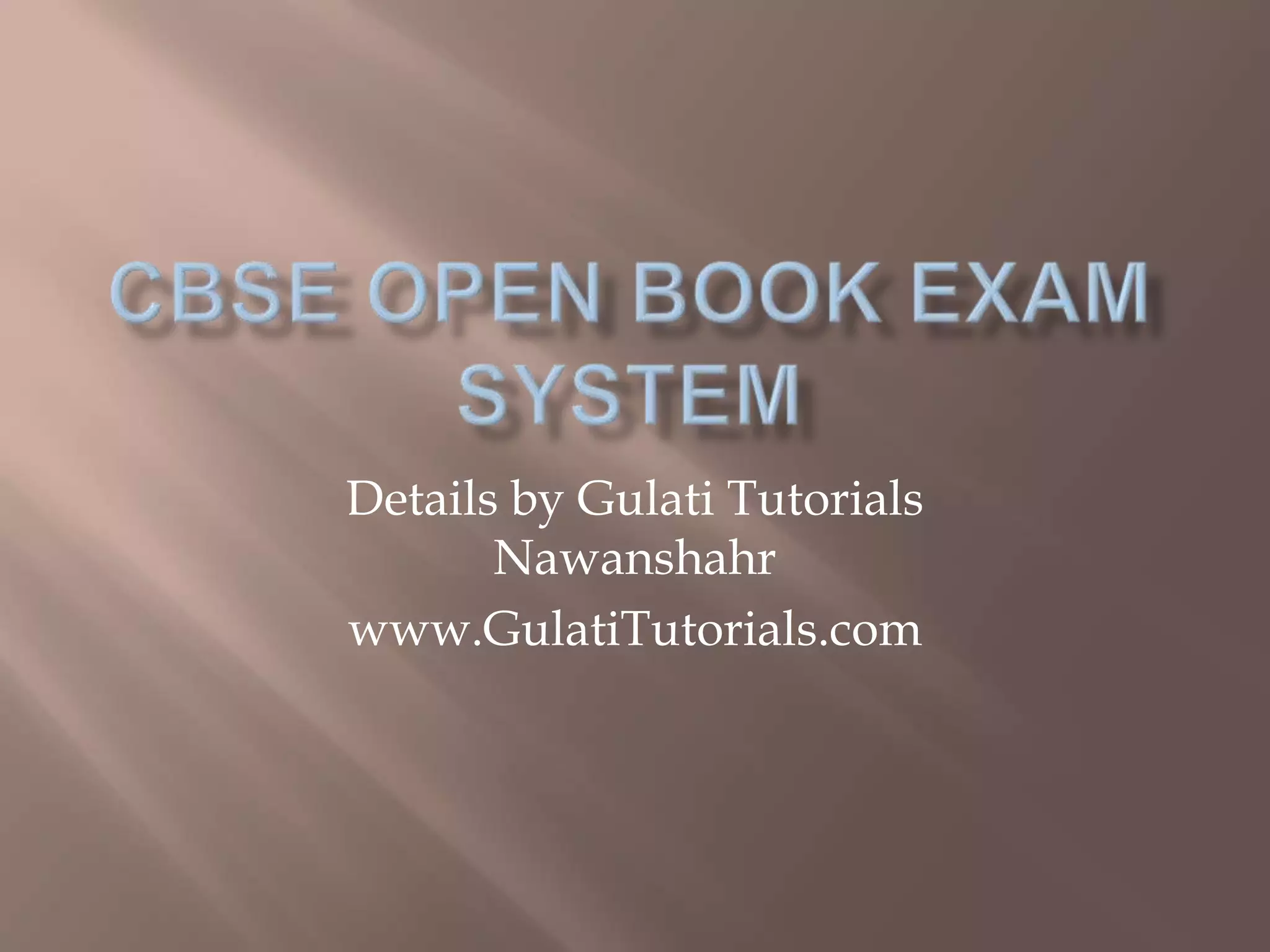 Cbse open book exam system | PPT