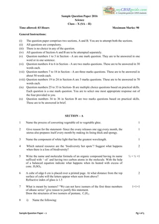 Cbse paper solved | PDF