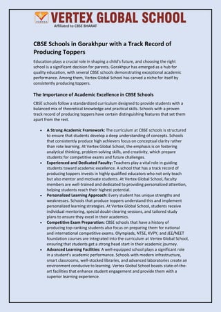 CBSE Schools in Gorakhpur with a Track Record of Producing Toppers.pdf
