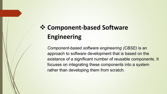 Component Based Software Engineering | PPTX | Computing | Technology & Computing