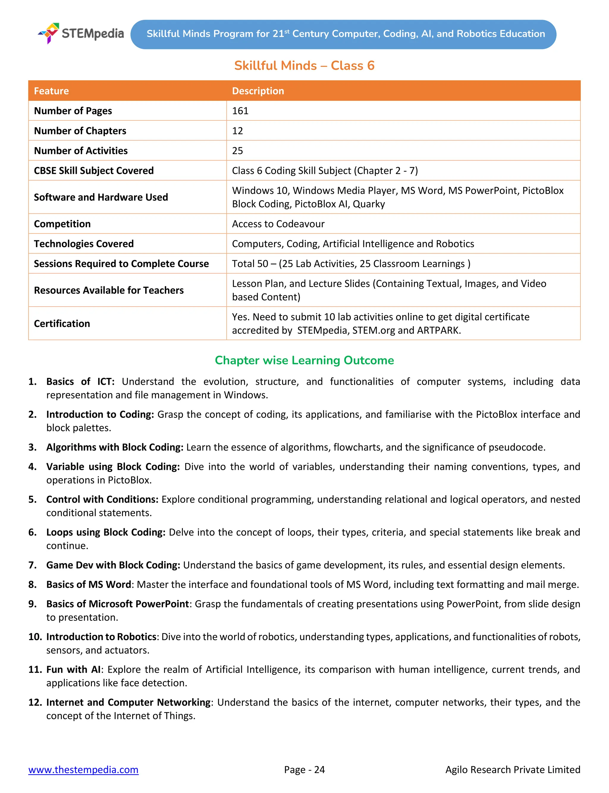 CBSE ICT, AI, Coding and Robotics Curriculum for Classes 1 to 10 As per NEP 2020 for Subject ...