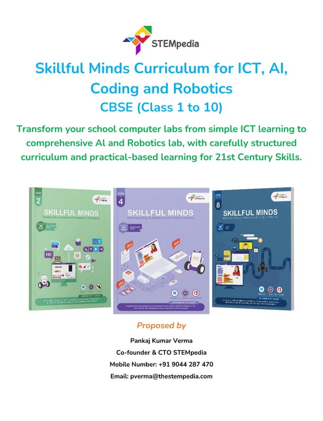 CBSE ICT, AI, Coding and Robotics Curriculum for Classes 1 to 10 As per NEP 2020 for Subject ...