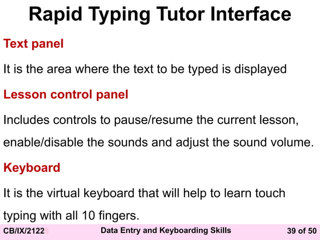 CBSE_Std_IX_DataEntry_and_Keyboarding_Skills.ppt | Computer Peripherals | Computing