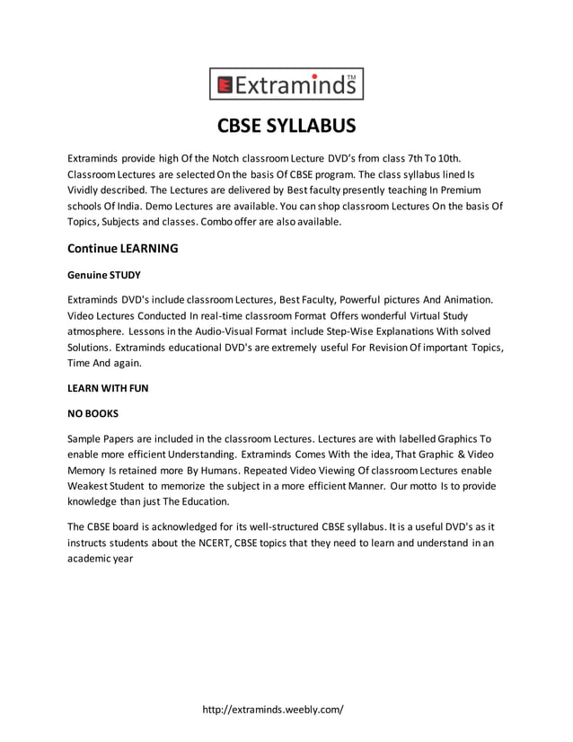 Cbse syllabus | DOCX
