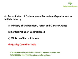 UGC NET ENVIRONMENTAL SCIENCE | PPTX | Environmental Services Industry | Industries