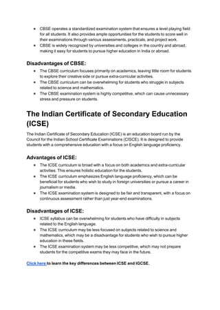 CBSE vs ICSE vs IGCSE vs IB: Which one is the right board? | PPTX