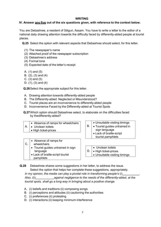 CBSE SAMPLE QUESTION PAPER X English and KEY | PDF