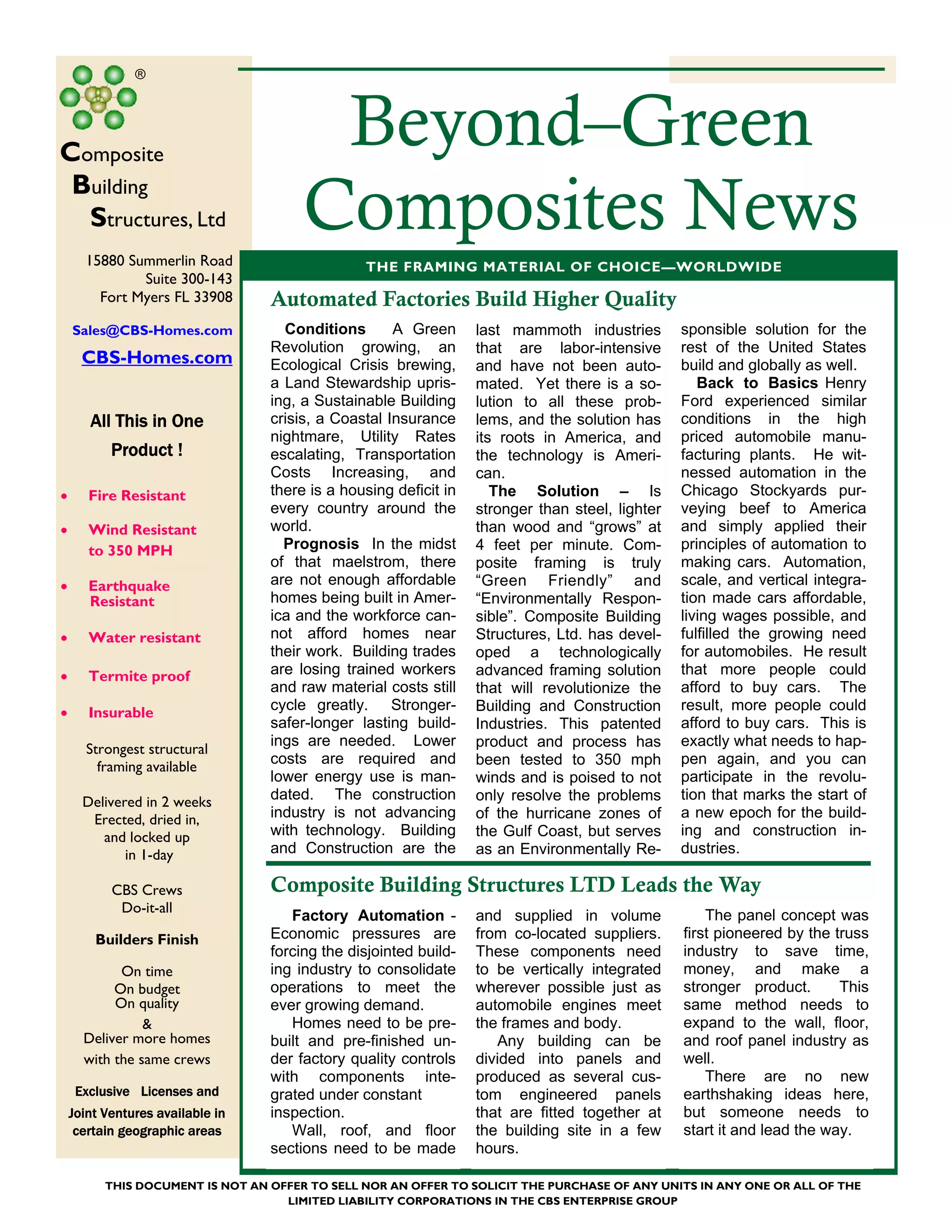CBS, handout, green 4p | PDF