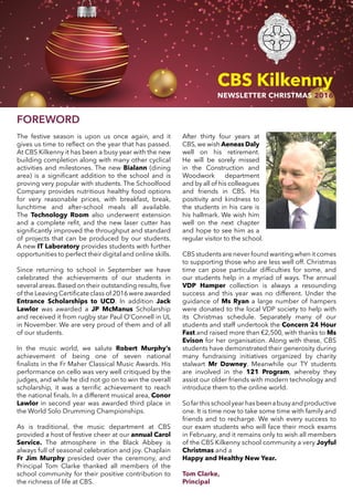 CBS Kilkenny Christmas 2016 Newsletter | PDF