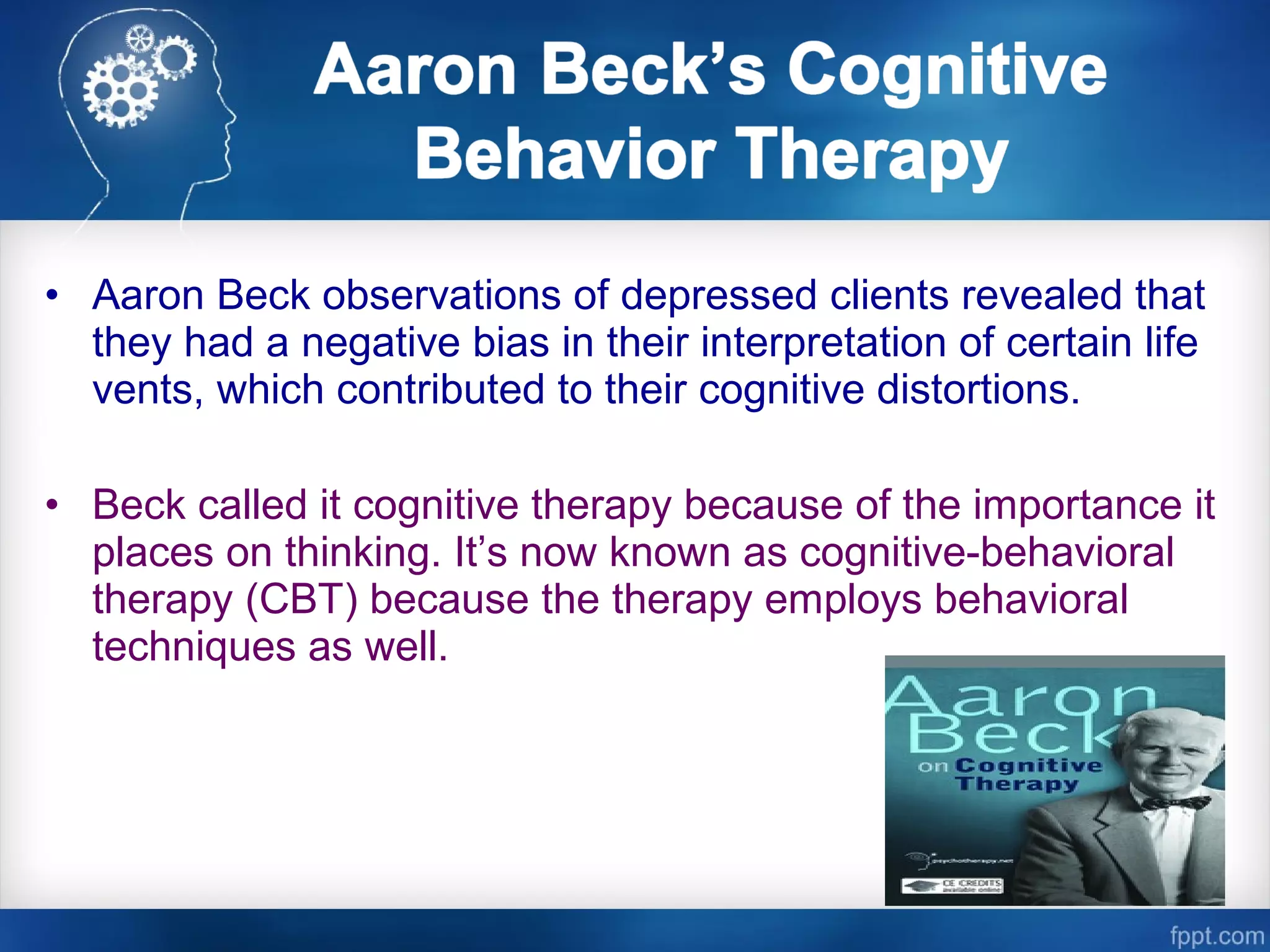 Cognitive Behavioral Therapy (CBT) | PPT