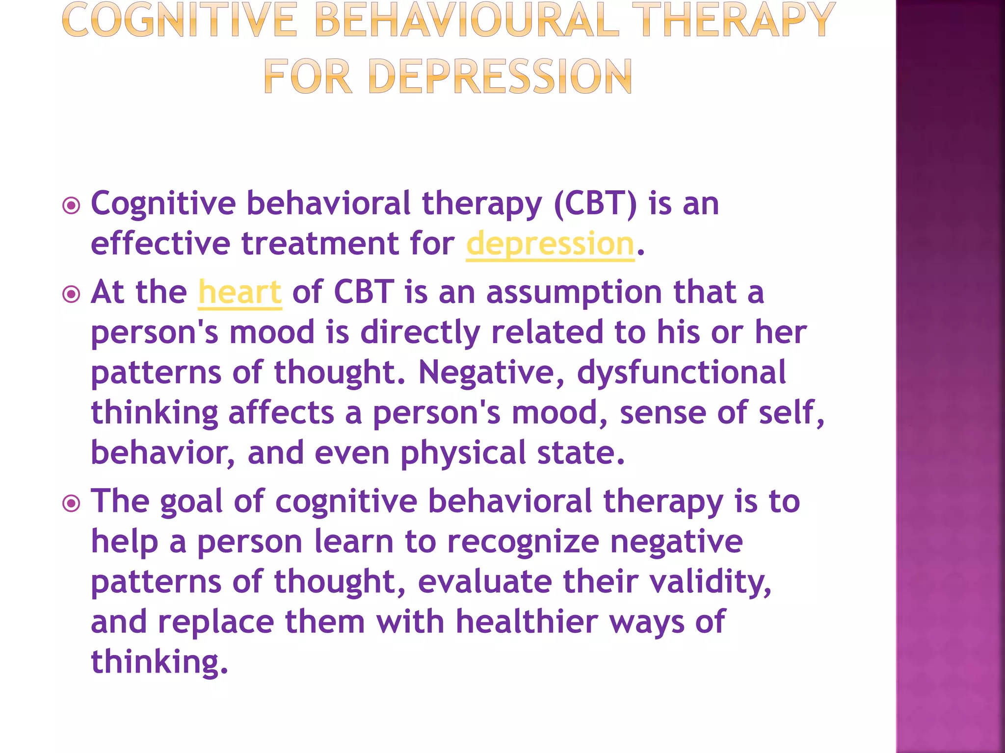 Cbt. depression | PPTX