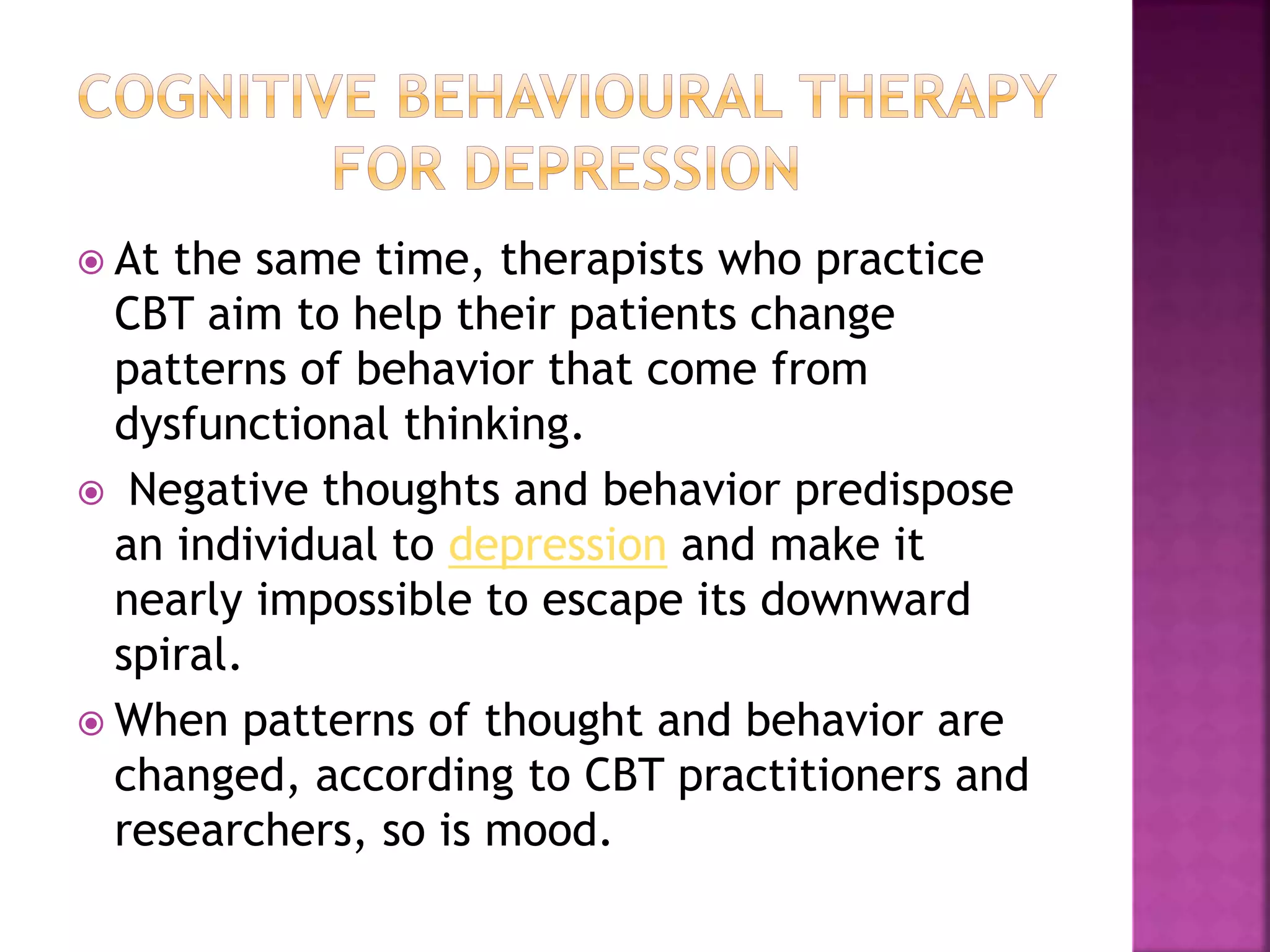 Cbt. depression | PPTX
