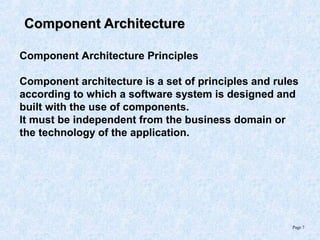 Cbt component based technology architectures | PPT