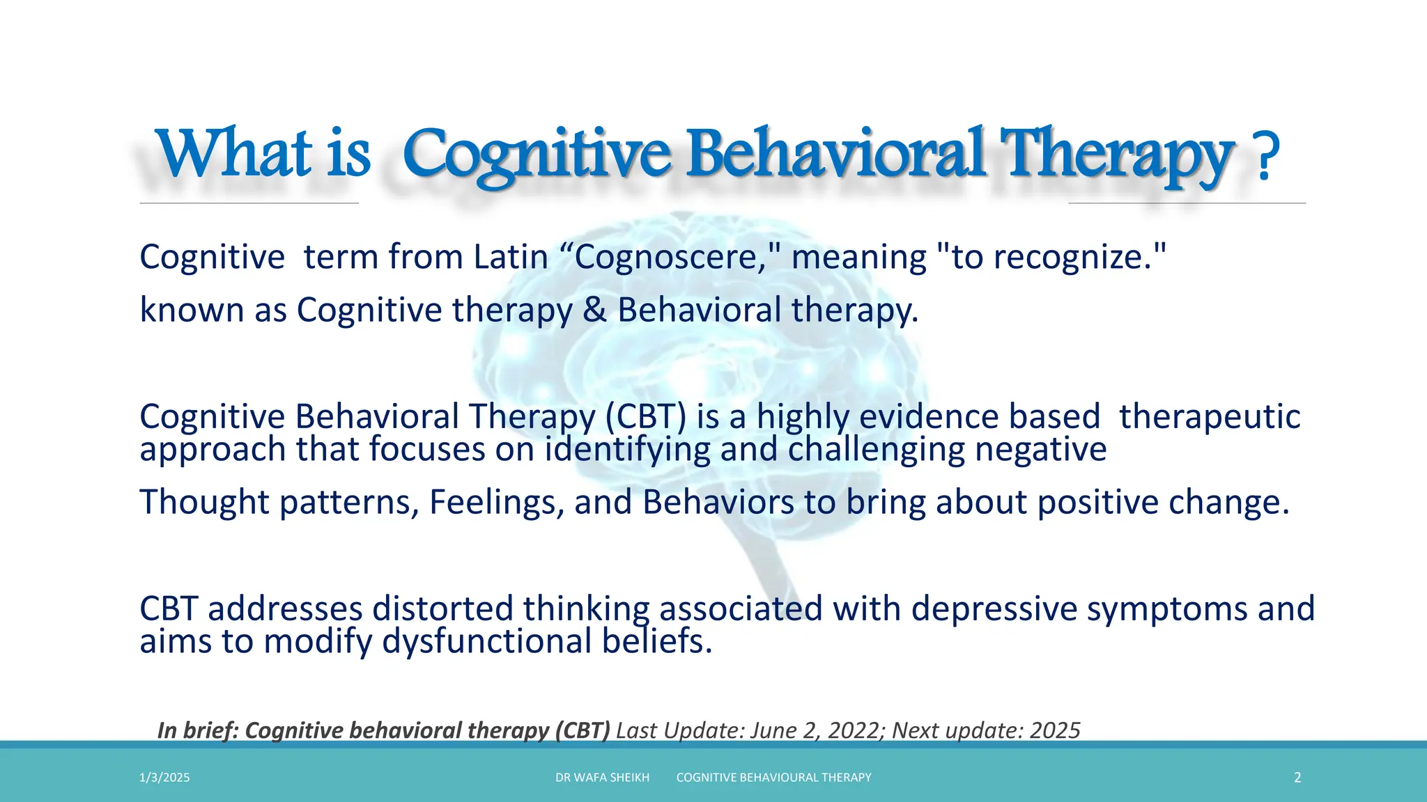 What is CBT? Types of Cognitive dystorsion thoughts with examples | PDF