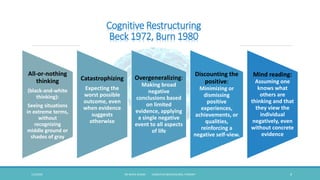What is CBT? Types of Cognitive dystorsion thoughts with examples | PDF