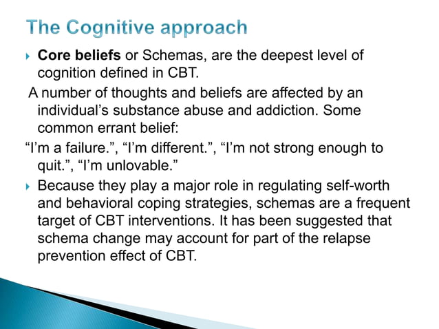CBT as a core of psychotherapy in relapse prevention of addiction | PPSX
