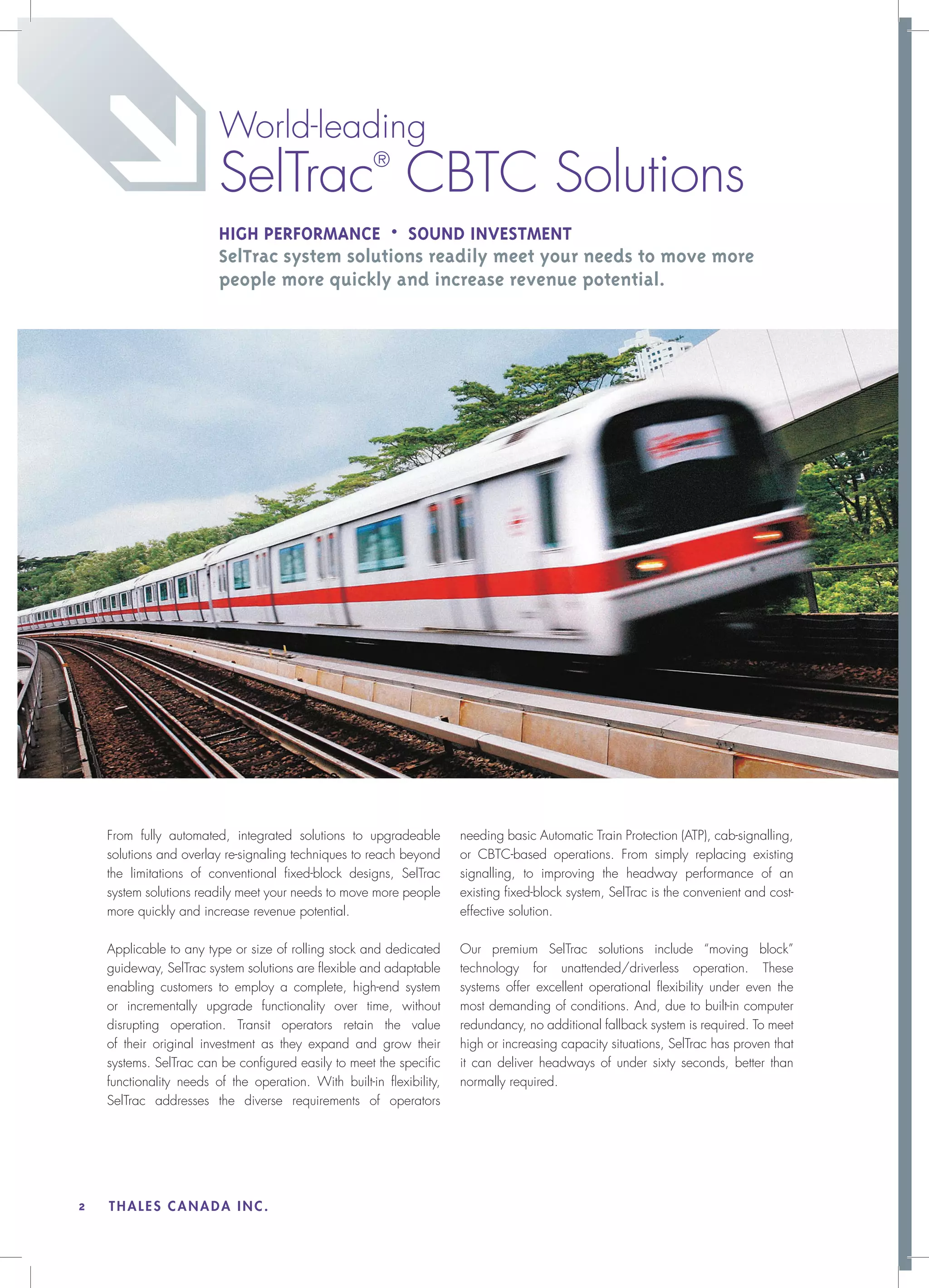 Cbtc brochure | PDF | Rail Travel | Travel Type